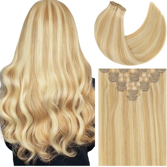 Hair | 22in Clip In Hair Extensions Human Hair Invisible Remy Hair ...